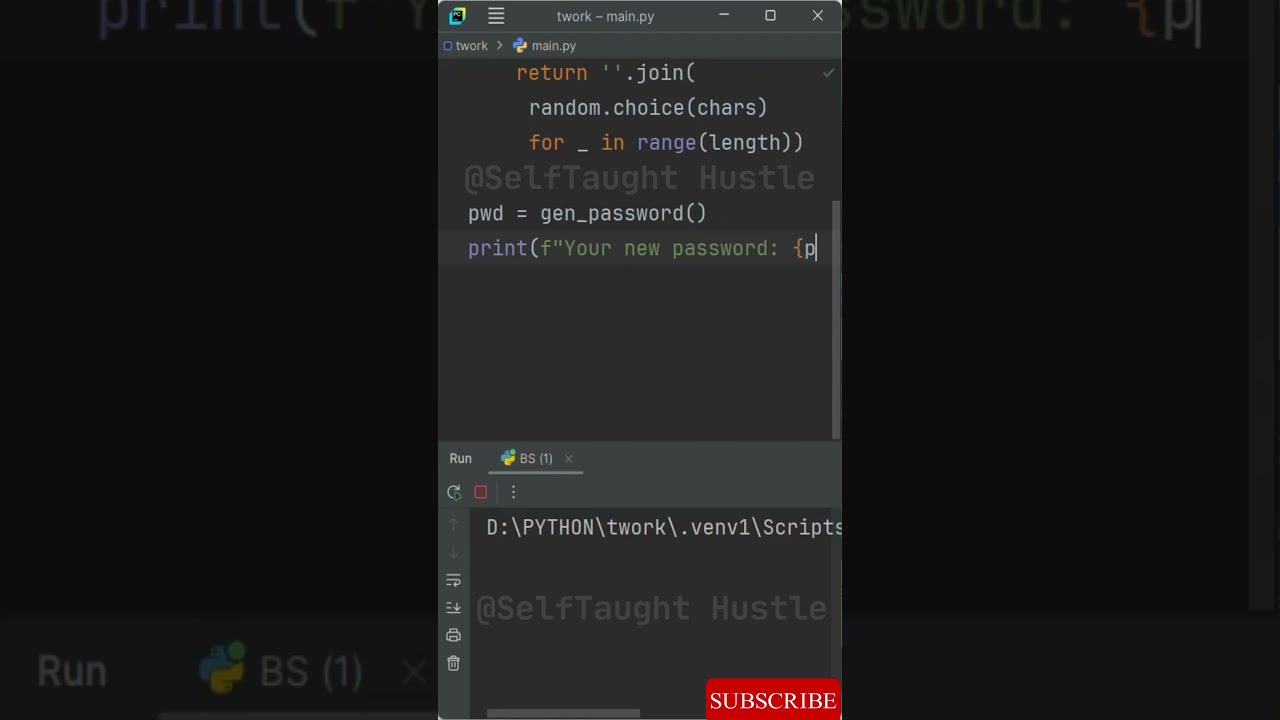 Simple Password Generator Function In Python #coding #code #programming