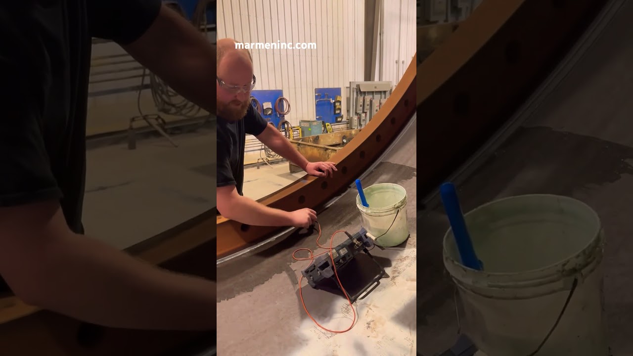 Non-destructive testing welding inspection at Marmen! #asmr #NDT #windenergy #ultrasonic #inspection