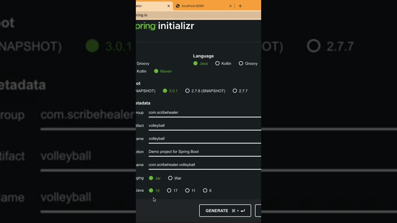 Using spring initializer to get spring framework boilerplate code #spring #java #springframework