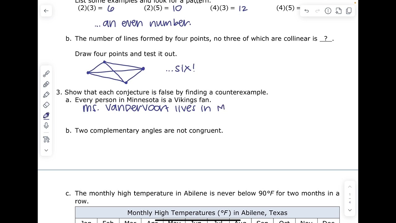2-1 Using Inductive Reasoning to Make Conjectures