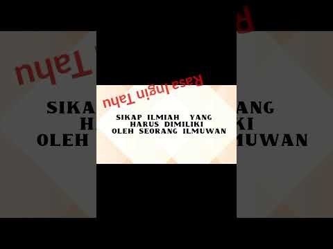 #shorts Sikap Ilmiah Yang Harus Dimiliki Oleh Ilmuwan