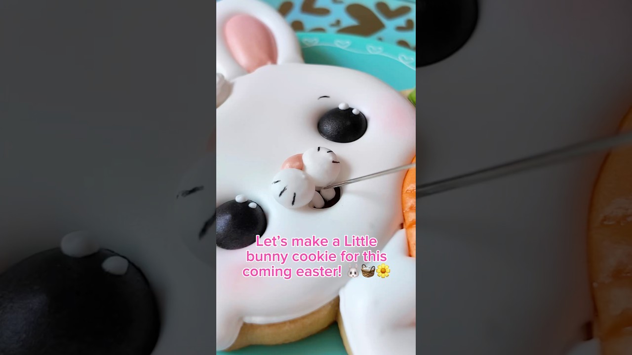 Let’s make a little bunny cookie for this coming easter 🥕🐇💚 #cookies #easter #easterbunny