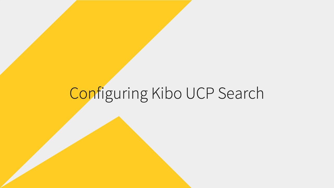 Configuring Kibo UCP Search