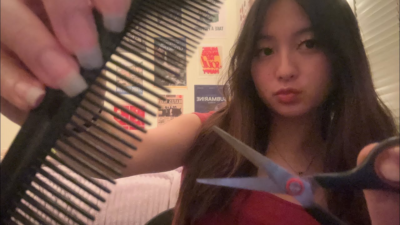 ASMR FAST HAIRCUT (cutting, styling, and dyeing!) 