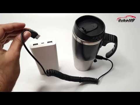 Oshotto 12V Car Heating Mug Travel Friendly Electric Kettle (500ml)