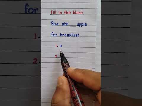 She ate _ apple for breakfast | #grammar #determiner #article