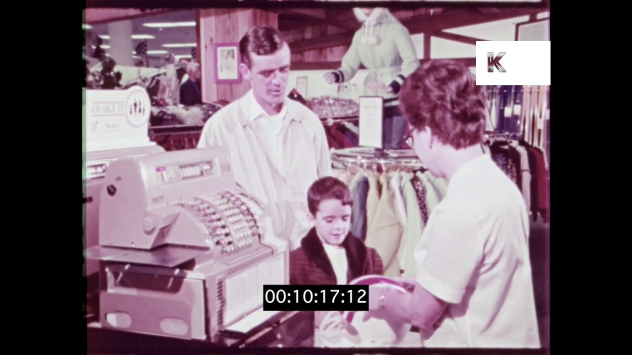 1960s, 1970s USA Department Store Shopping, HD from 16mm