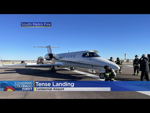 Plane With Twisted Nose Gear Lands Safely At Centennial Airport