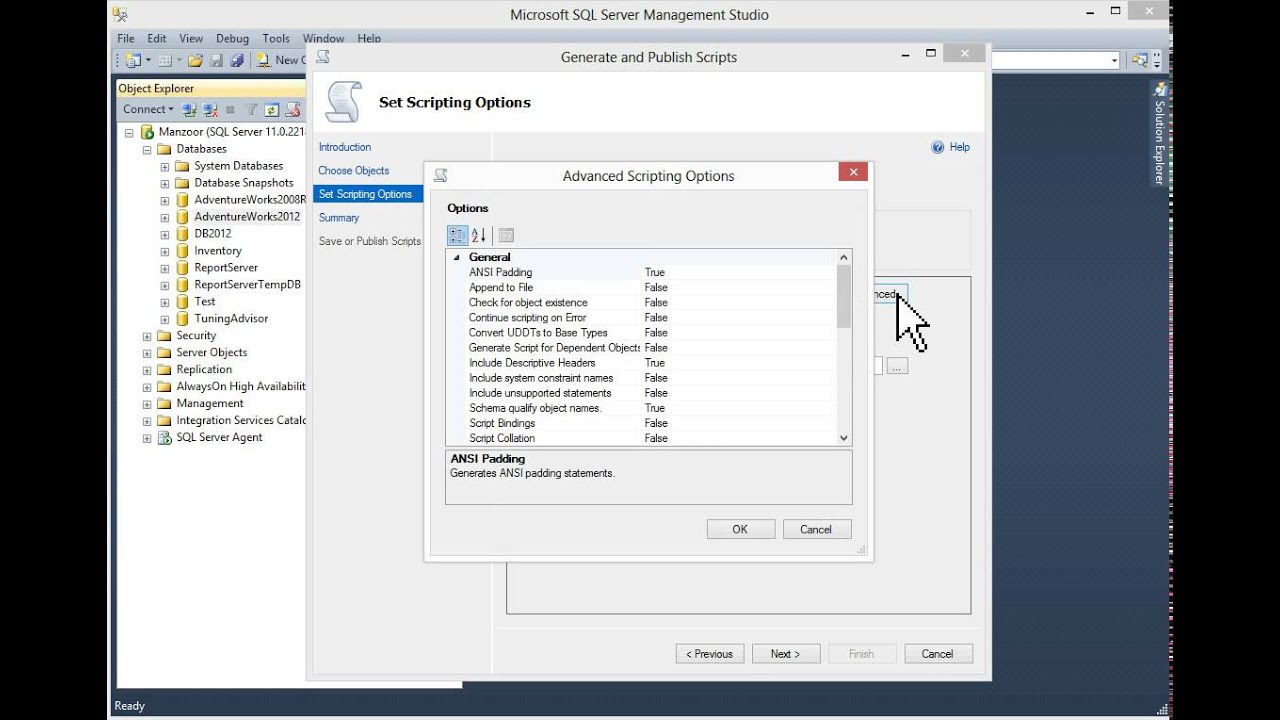 Generate Scripts for Database Objects in SQL Server 2012 [HD]