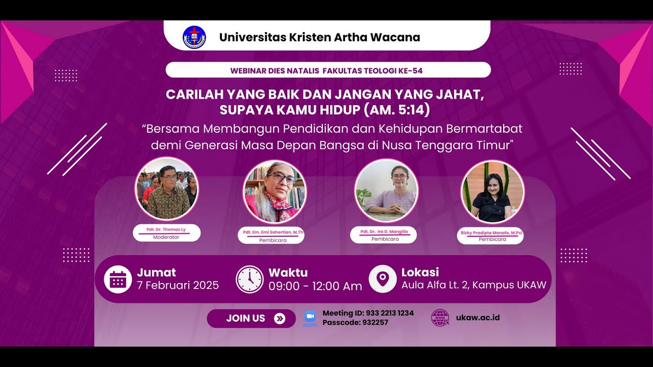 Seminar Dalam Rangka Perayaan Dies Natalis Fakultas Teologi UKAW Ke-54 ...