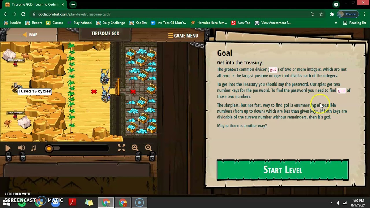 codecombat: sarven desert - tiresome GCD solution