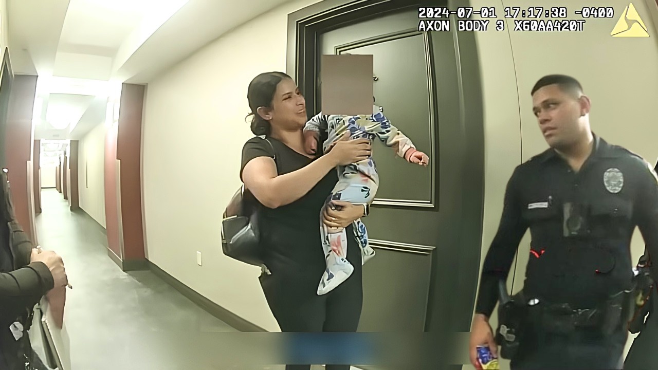 Police Rescue Child Crying Alone in Apartment Hallway