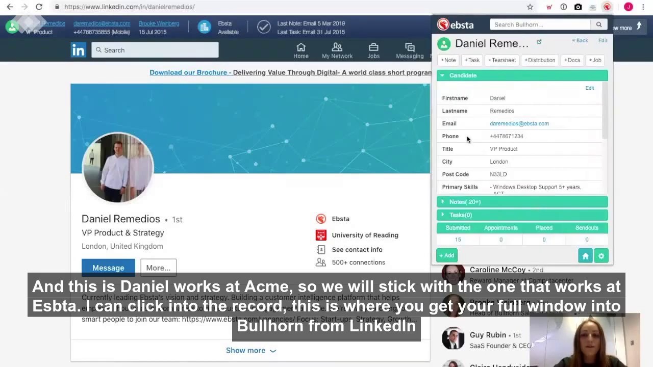 Bullhorn Integration with LinkedIn