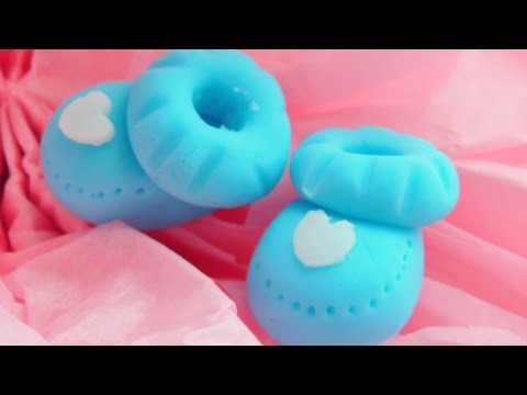 how to make fondant booties cupcake topper for baby boy