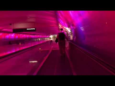 DTW Detroit Airport Light Tunnel between Concourse A & Concourse B/C 2017