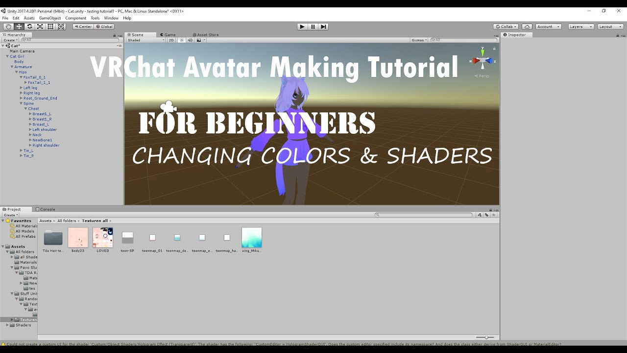 beginner tutorial for VRChat avatar making 1 (Changing colors & shaders)