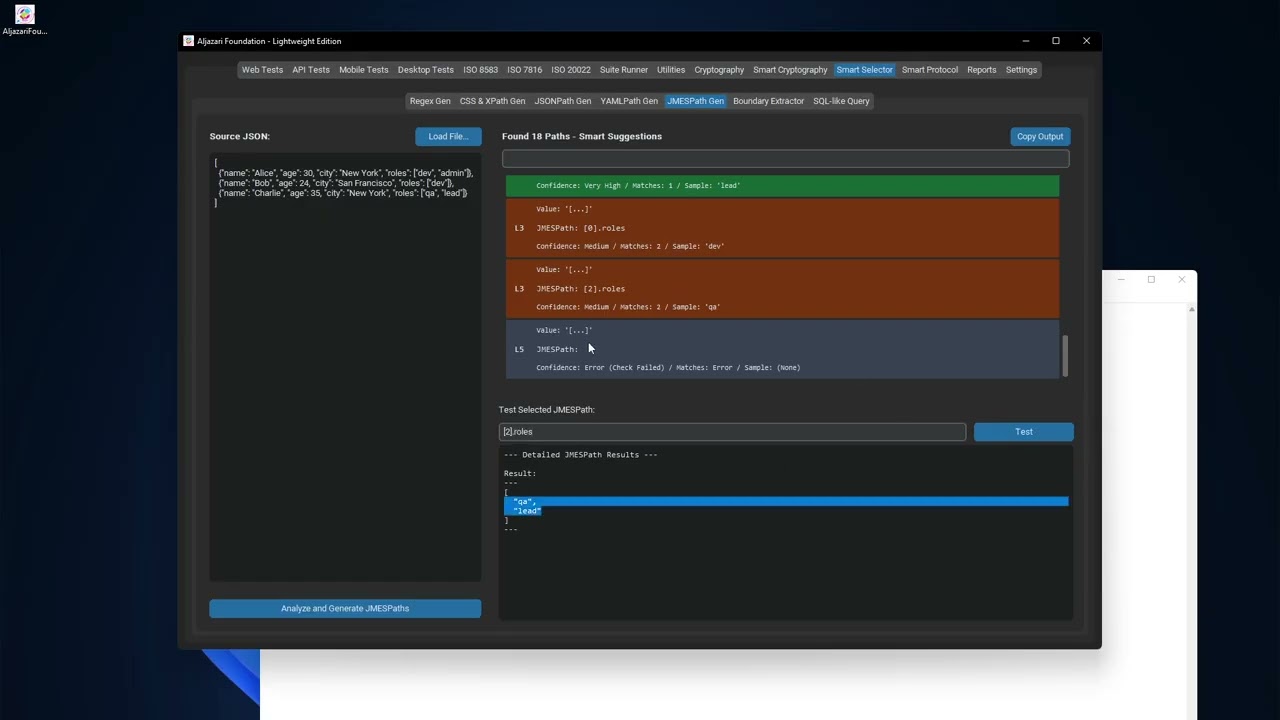 #features JMES Path Generator