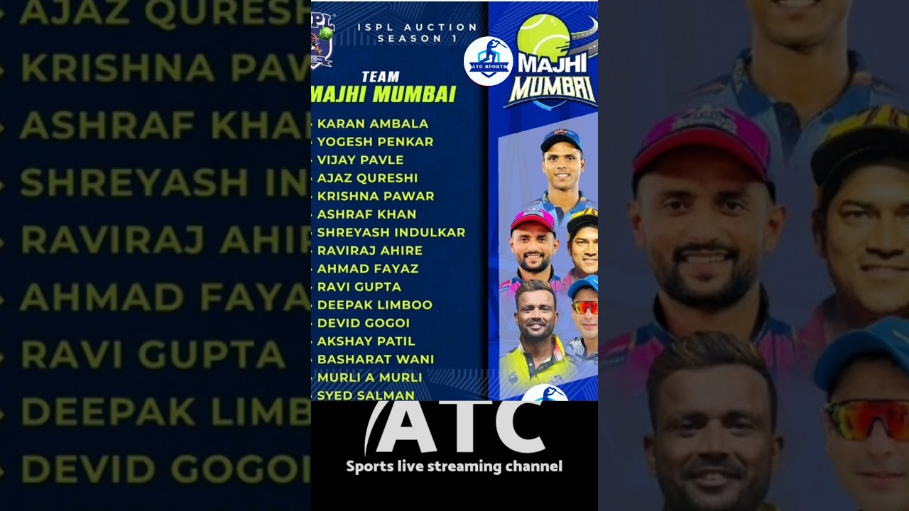 ispl team list#ispl #isplt10 #cricket #cricketer #criketworldcup