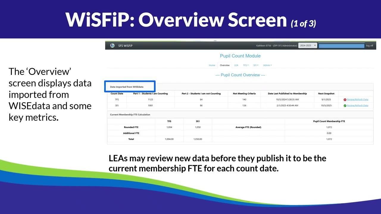 Navigating the WiSFiP Pupil Count Module