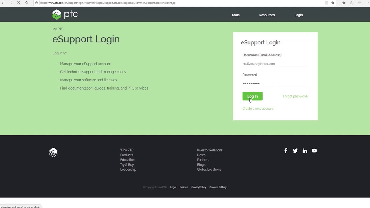 Creating a PTC account