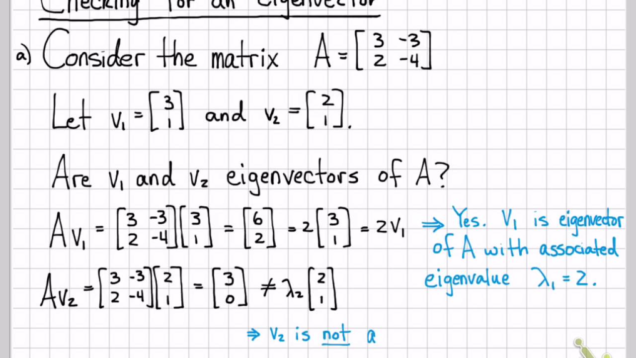 Linear Algebra Example Problems - Checking for an Eigenvector