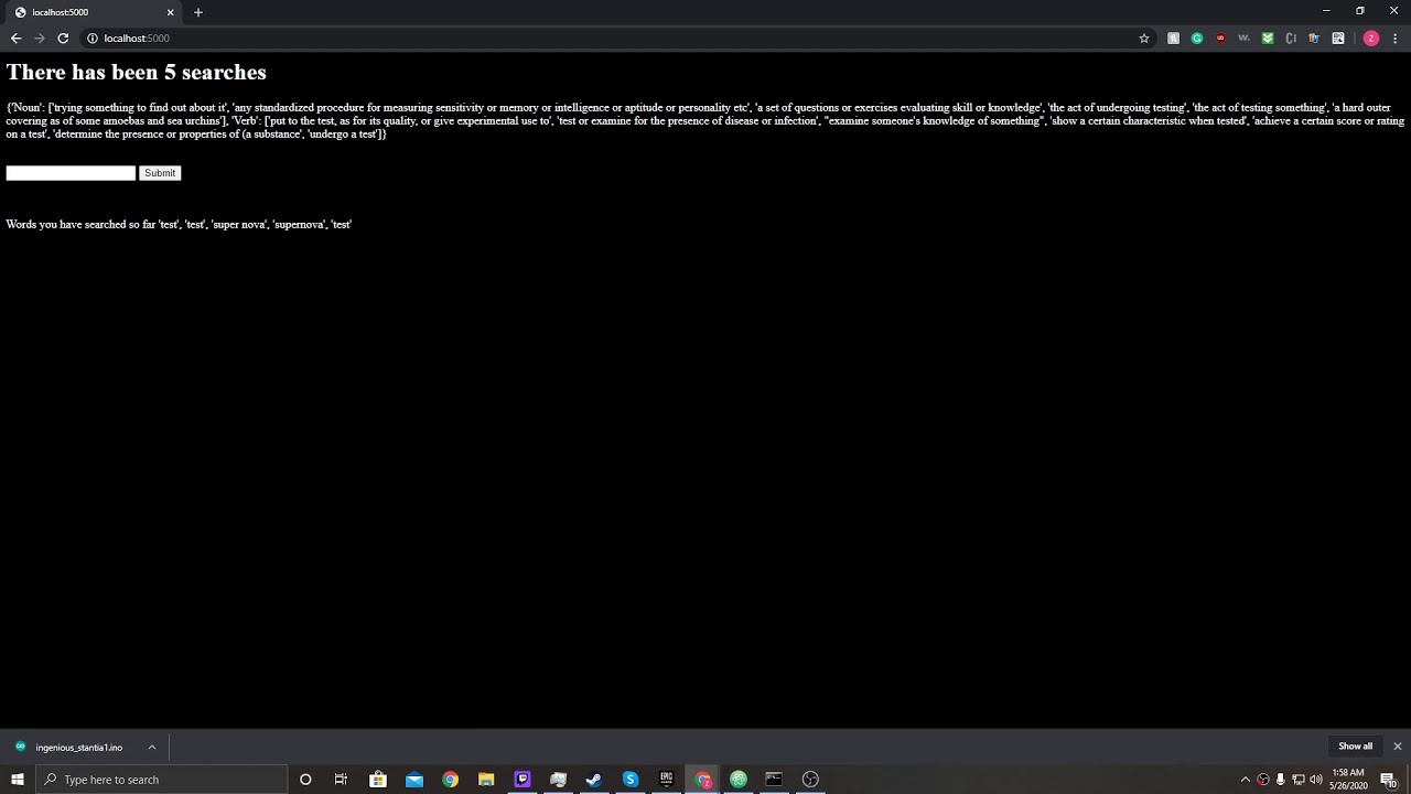 Python Web Word Dictionary with Flask tutorial