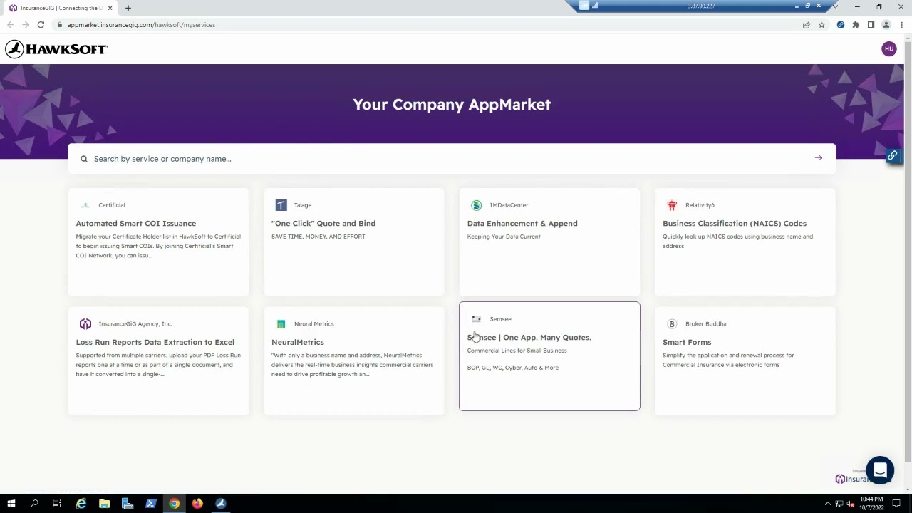 InsuranceGIG - Semsee Demo