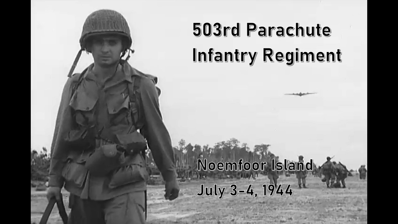 503rd Parachute Infantry Regt. Jumps on Noemfoor Island, New Guinea; July 3-4, 1944