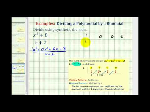 Ex 4: Divide a Polynomial by a Binomial Using Synthetic Division | Math ...