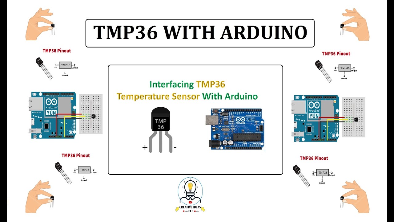 TMP36 Temperature sensor Using Arduino #CreativeideasEEE | Temperature indicator using TMP36