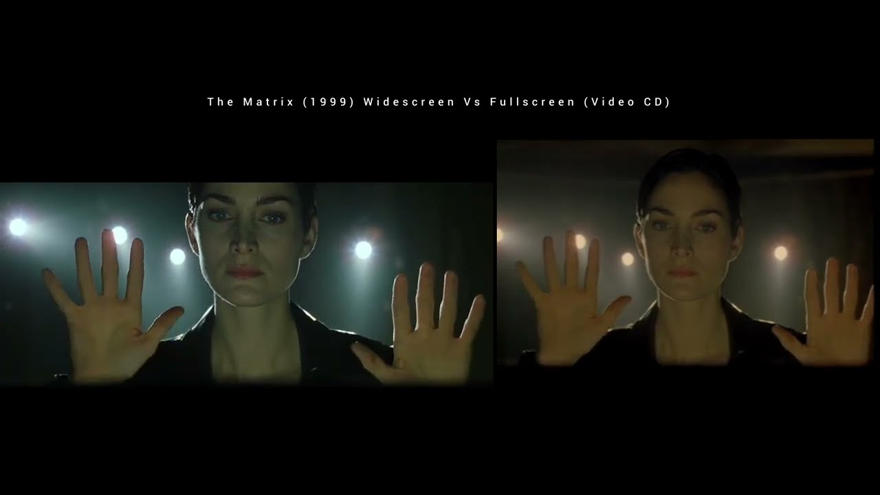 The Matrix Widescreen Vs Fullscreen (Video CD) Opening scene
