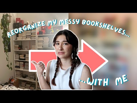 reorganize my MESSY bookshelves with me | new billy bookcase