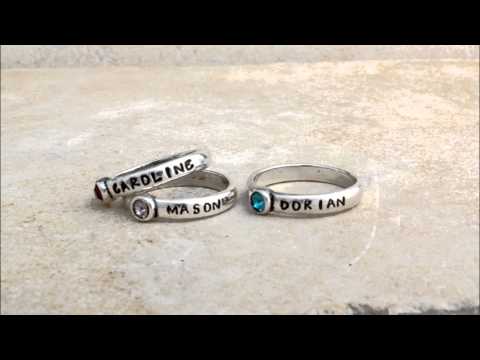 Sterling Stamped Name Rings - Perfect for Mom! By Nelleandlizzy.com