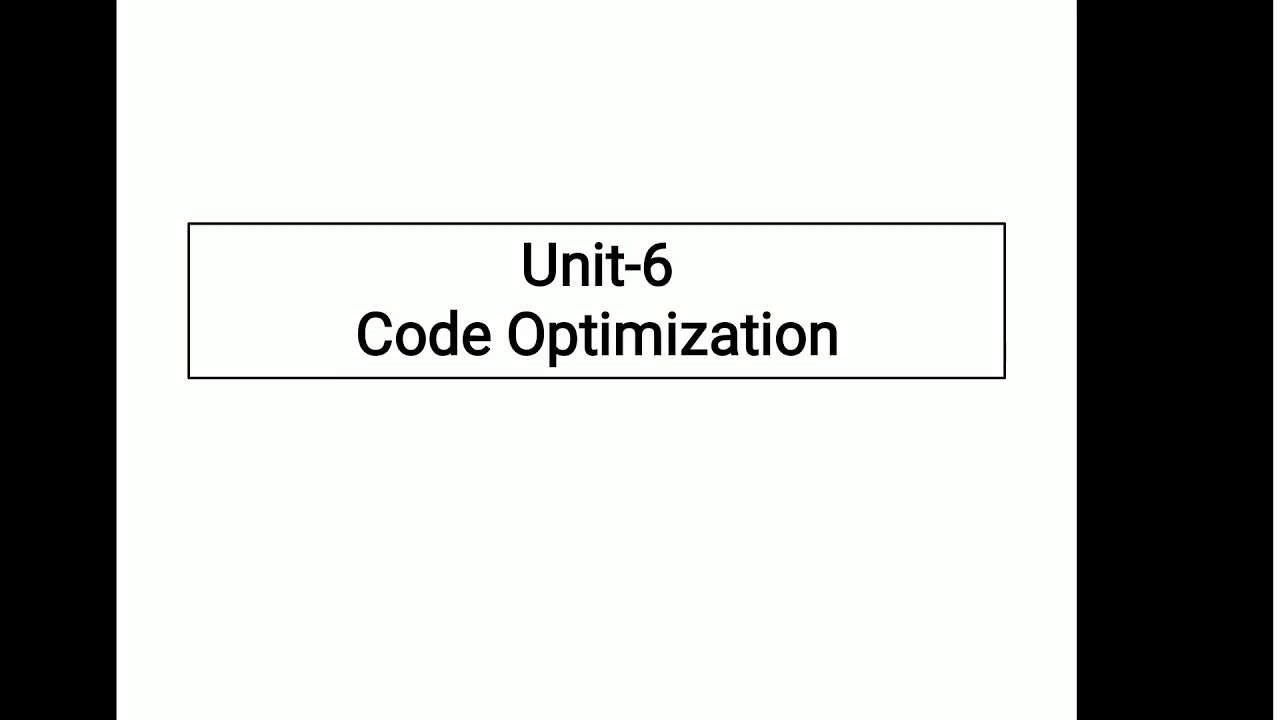 Lecture 1: Code Optimization
