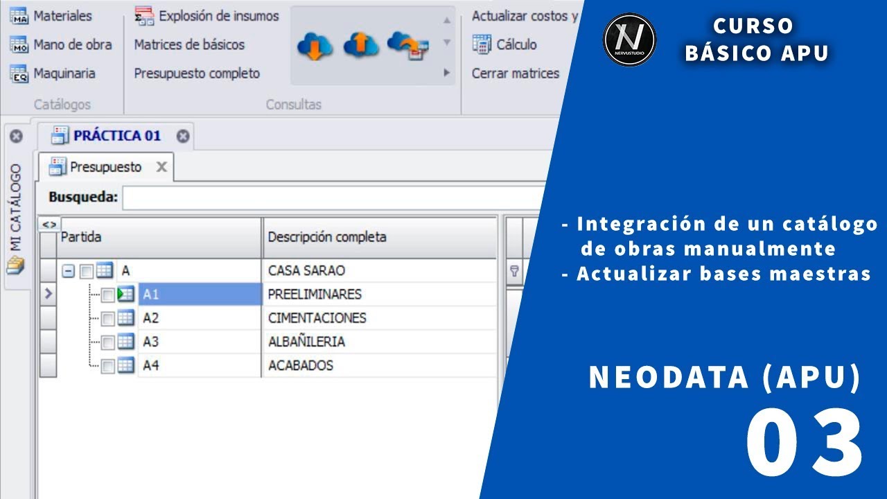 Curso básico de APU con Neodata_Integración Catálogo de Conceptos