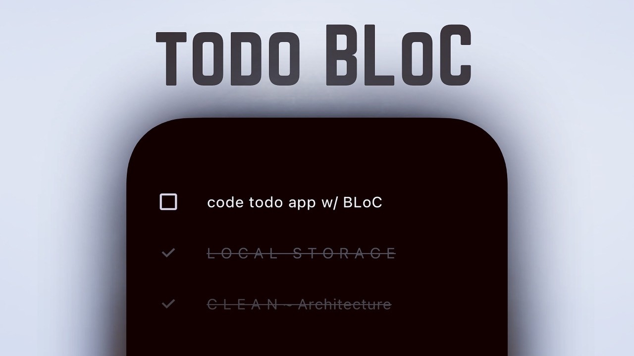 📱 Todo App (Clean Architecture) • Flutter x BLoC Tutorial