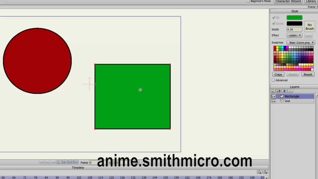 Anime Studio 10 - Debut - Basic Layer Tools - Tutorial