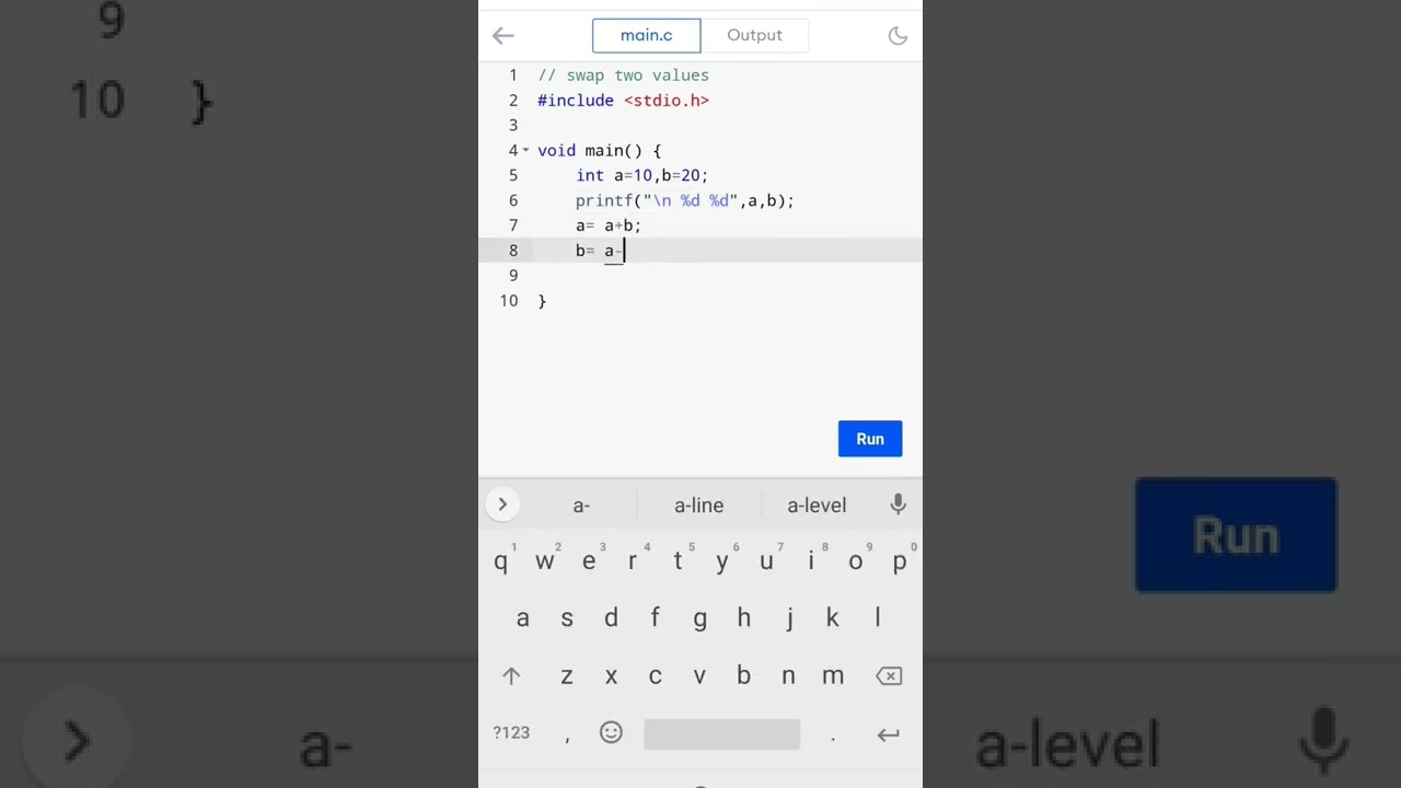 swap two numbers #c programming #short #coding guru 😎