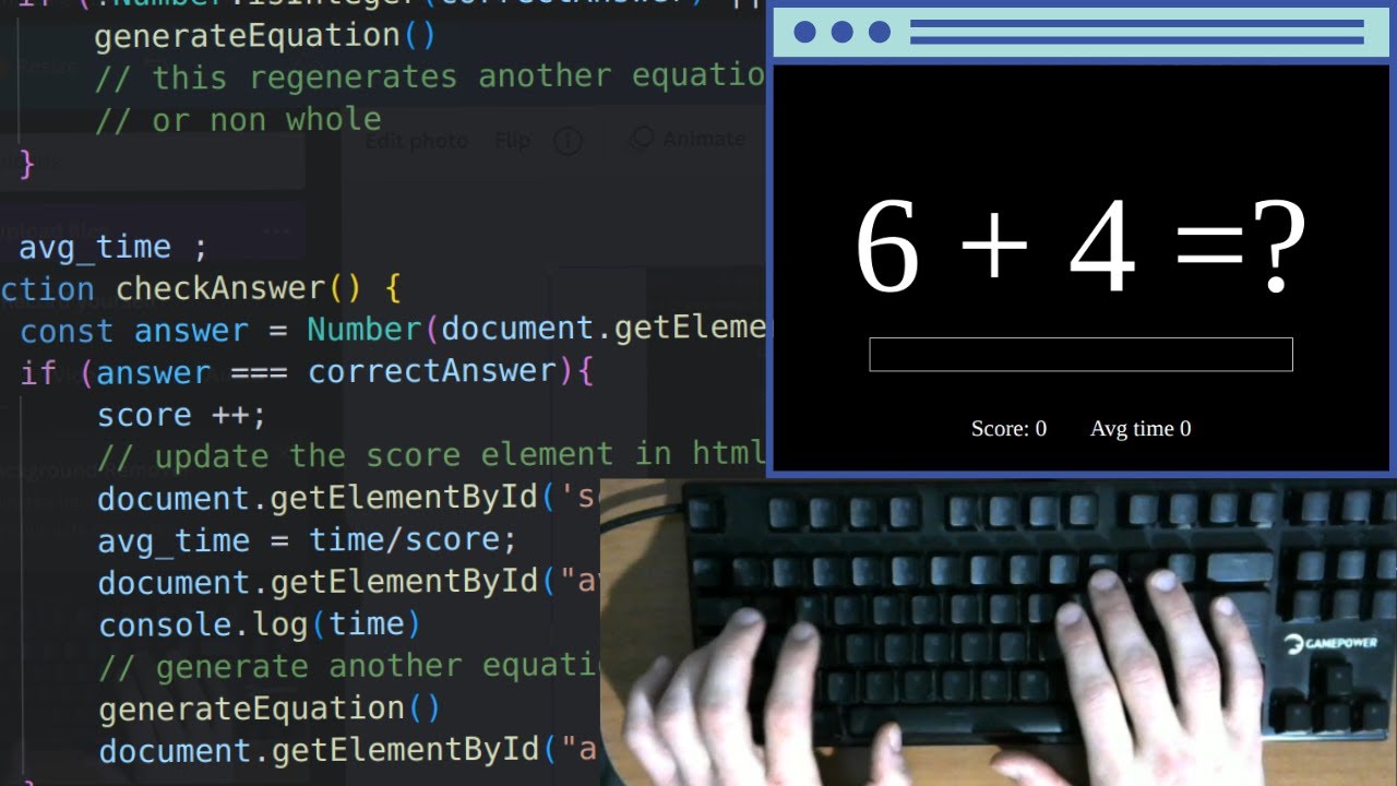 ASMR CODING - Simple Math Game (No talking)