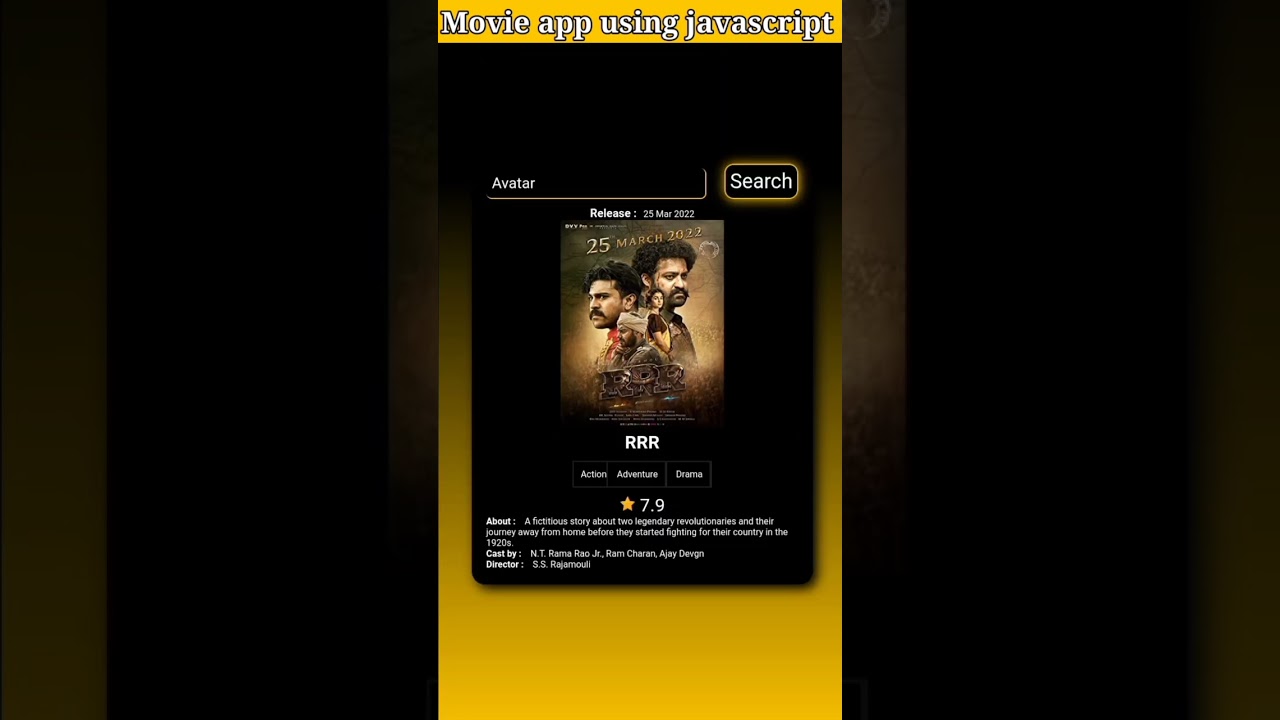 MOVIE APP USING || JAVASCRIPT,HTML,CSS || IN MOBILE #css #htmlcss #html #movieapps  #code #game