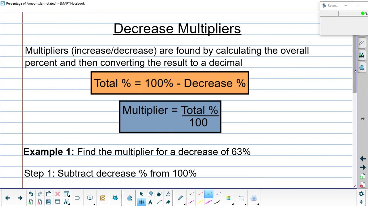 166 - Percentages Of Amounts - Multipliers Decrease