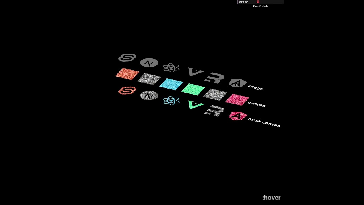 You can mask other elements with icons in CSS to create this glittery icon hover/interaction effect