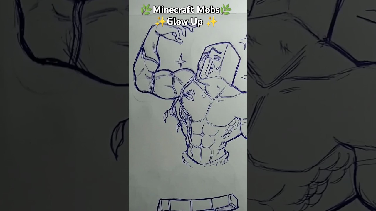 Minecraft Mobs ✨Glow Up✨ #artmeme #fyp #sketch #drawing #memes #funny