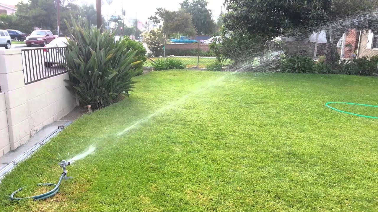 Automatic portable sprinkler system.