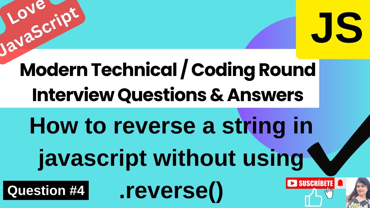 Most asked interview Questions | How to reverse a string without using reverse | JavaScript