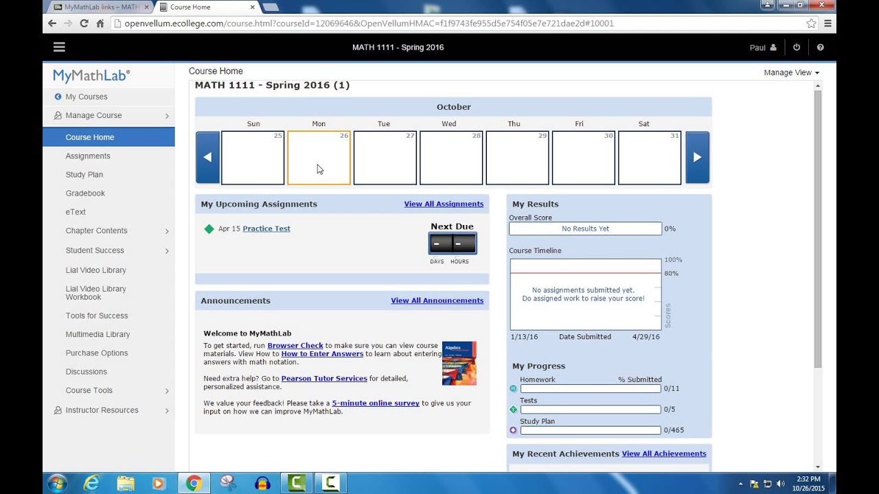 Mymathlab Links Overview 1