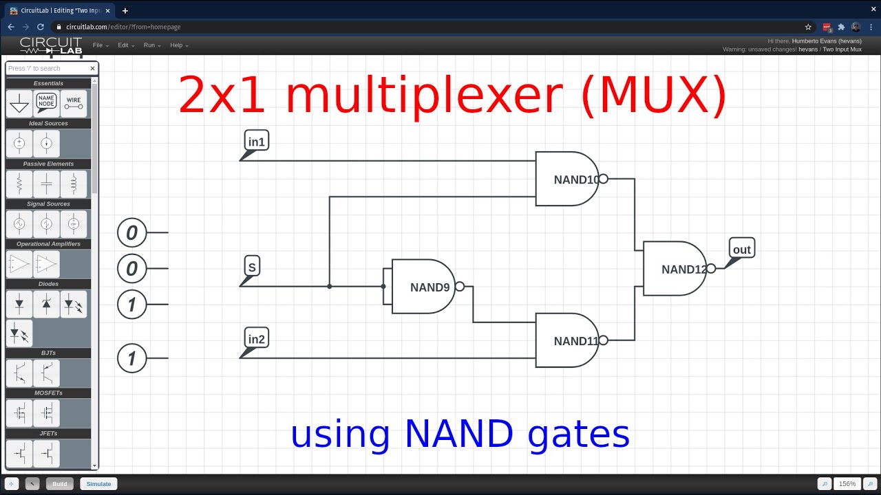 2x1 MUX - What's a Multiplexer? (Built and Explained from 3 NAND Gates)