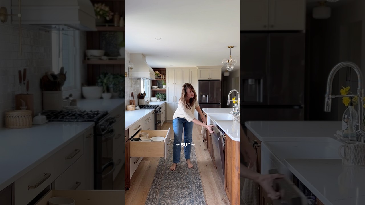 Functional Kitchen Design: Minimum Distance Between Kitchen Island #kitchendesign #kitchenisland