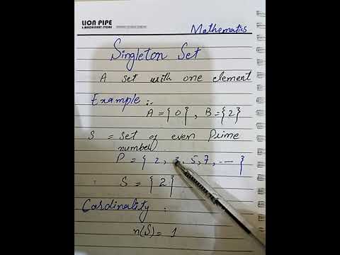 Singleton set with examples..