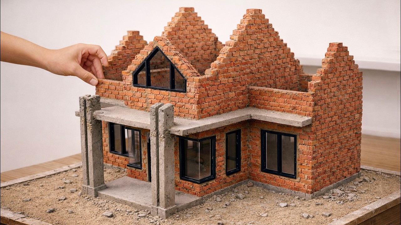I Built a “Modern Housing Complex” Mini Version Using Real Bricks, Cement & Concrete!